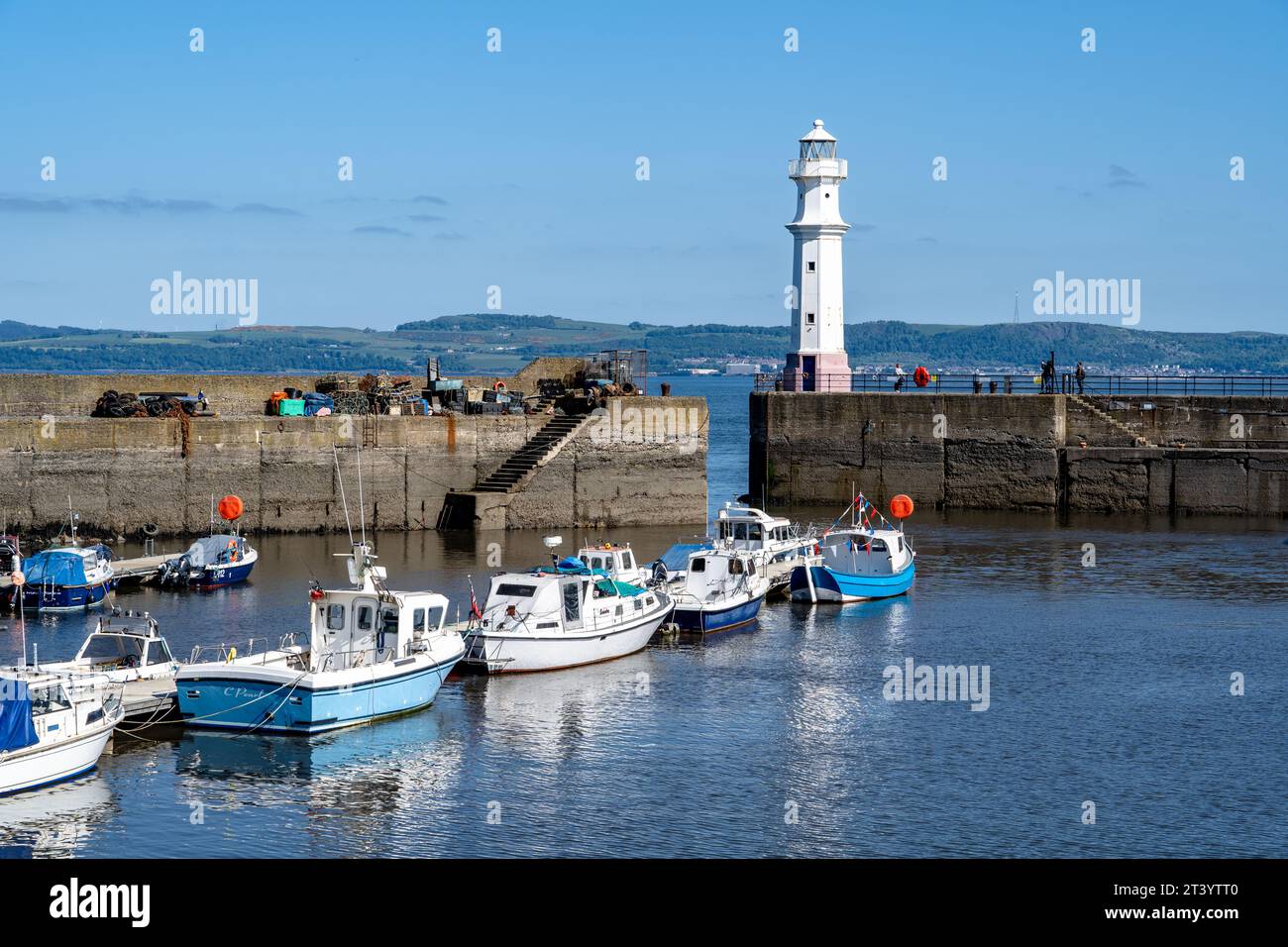 Marina with lighthouse in Edinburgh, Scotland Stock Photo - Alamy