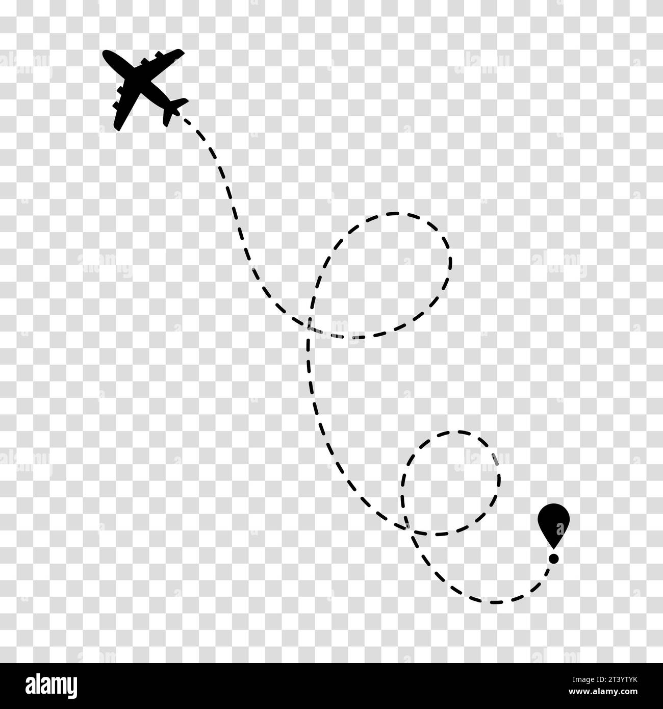 Airplane route plane path. Travel concept. Dotted path airplane ...