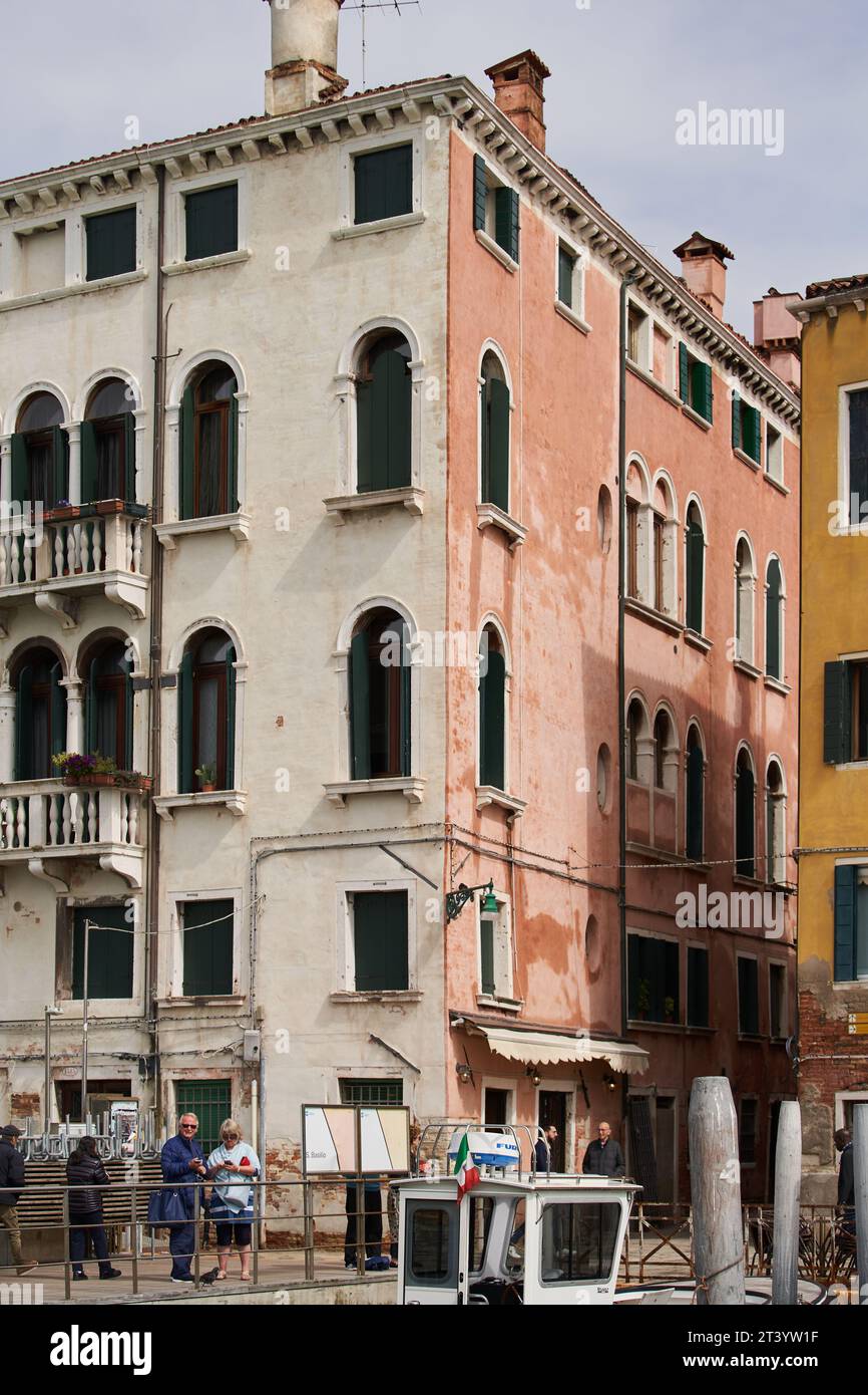 Old Venetian house at the San Basilio ACTV stop. VENICE - 5 MAY,2019 ...