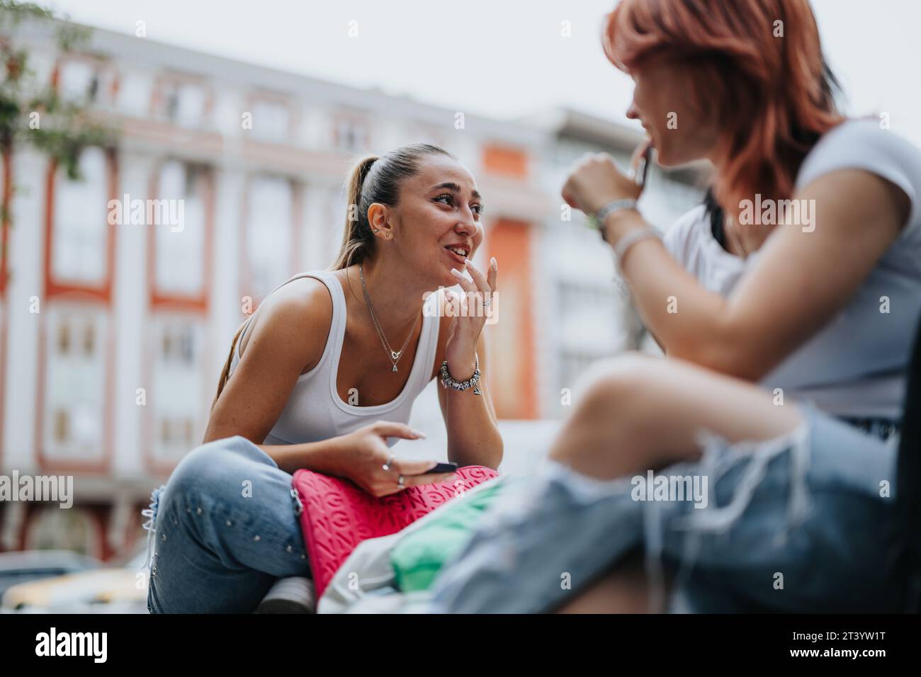 Two teenagers classmates working together hi-res stock photography and ...