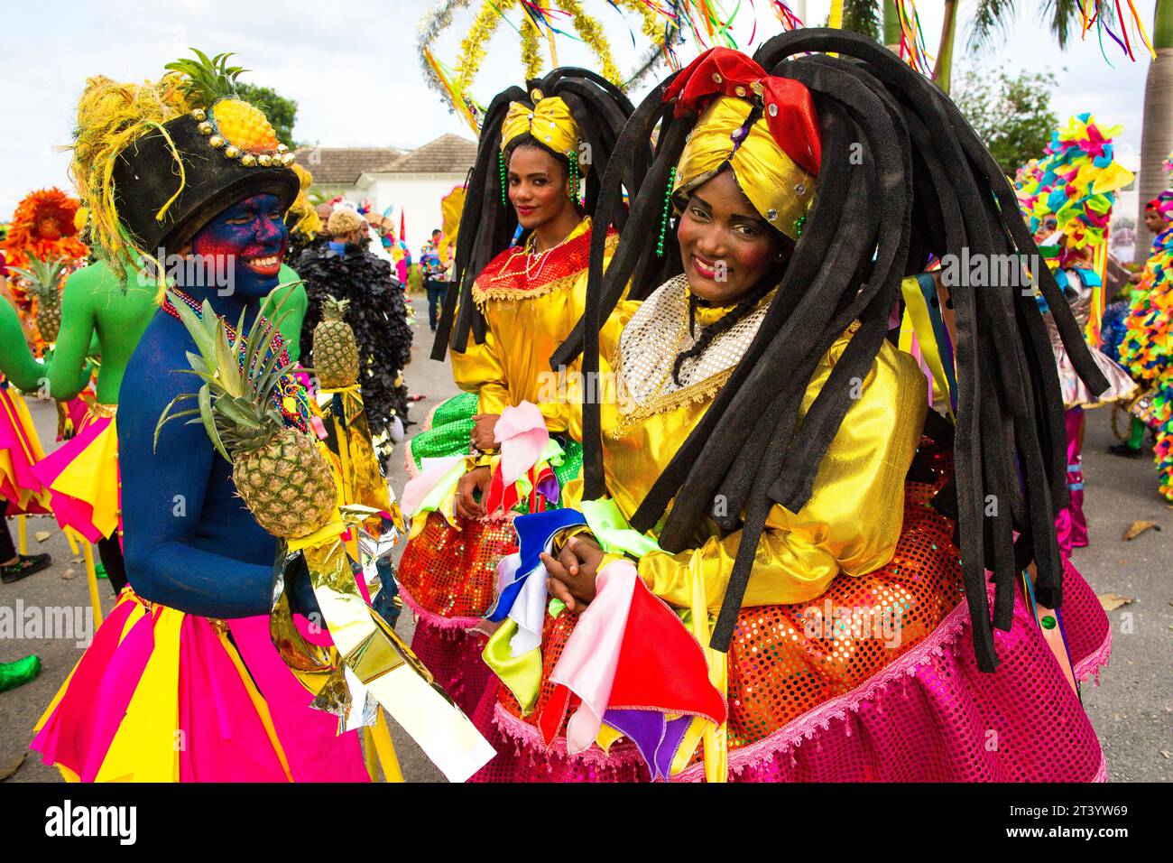 Dominican people in colorful costumes hi-res stock photography and ...