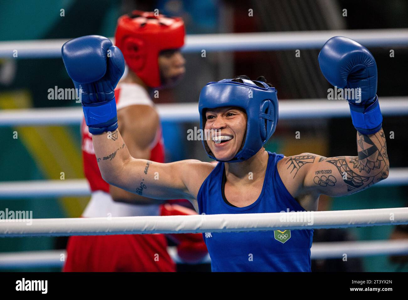 Santiago, Chile. 27th Oct, 2023. Victory of Beatriz Ferreira in the 60kg category in women's ...