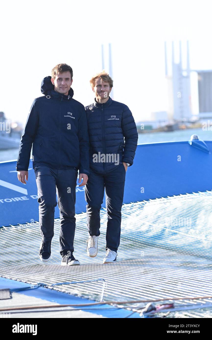 Francois Gabart and Tom Laperche pictured two days before the start of ...