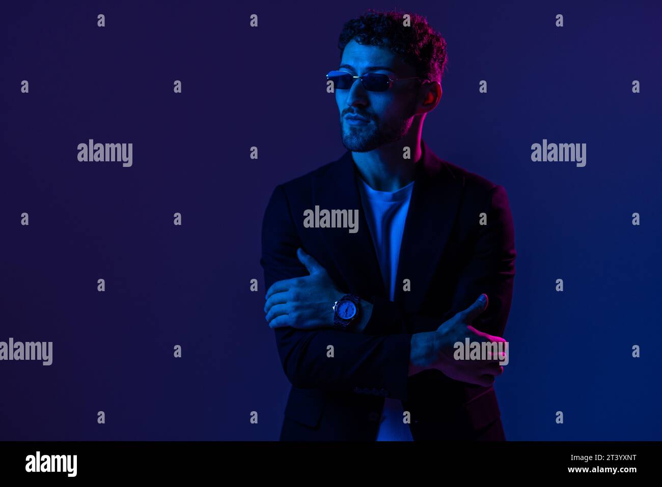 Neon man banner hi-res stock photography and images - Alamy