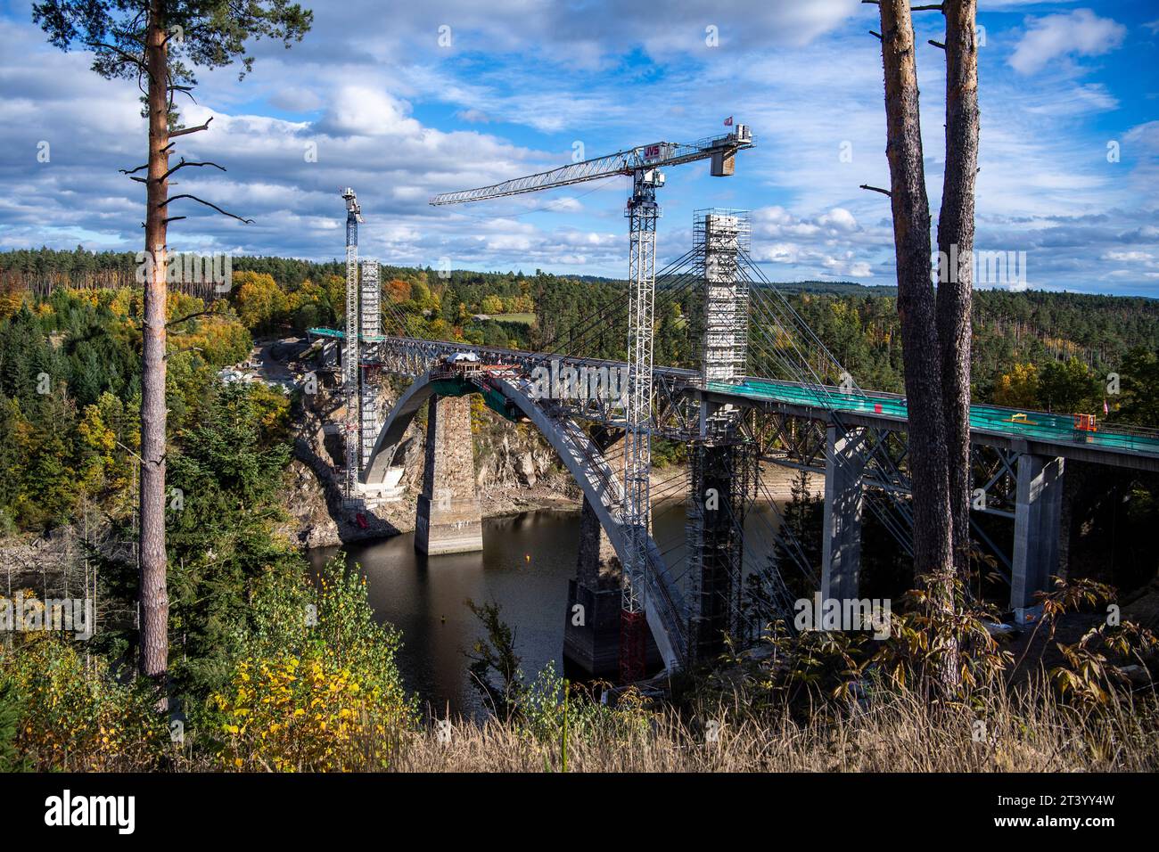 Cervena Nad Vltavou, Czech Republic. 27th Oct, 2023. Construction of ...