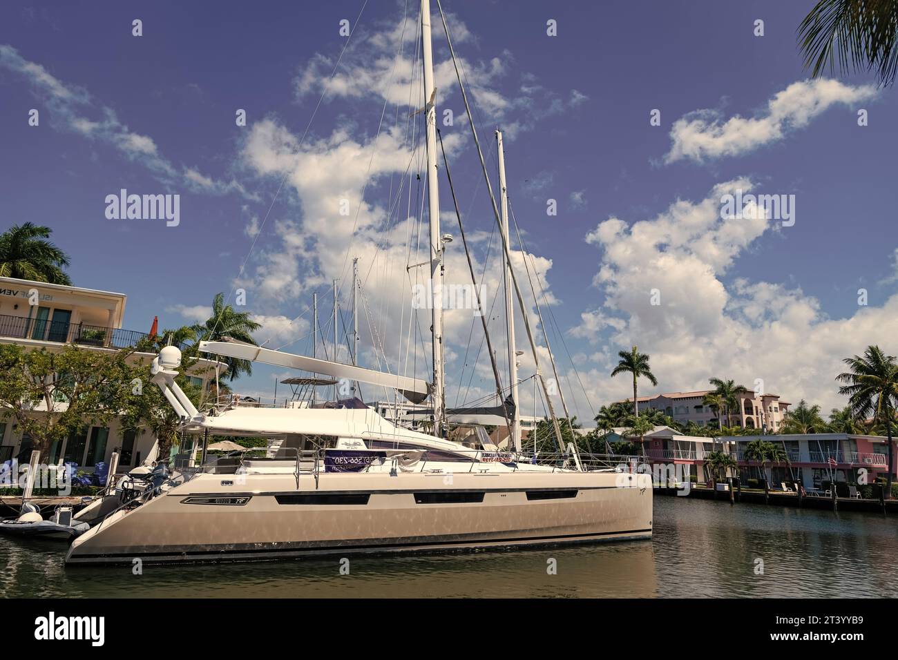 Miami, Florida USA - March 25, 2023: summer boat yacht catamaran in ...