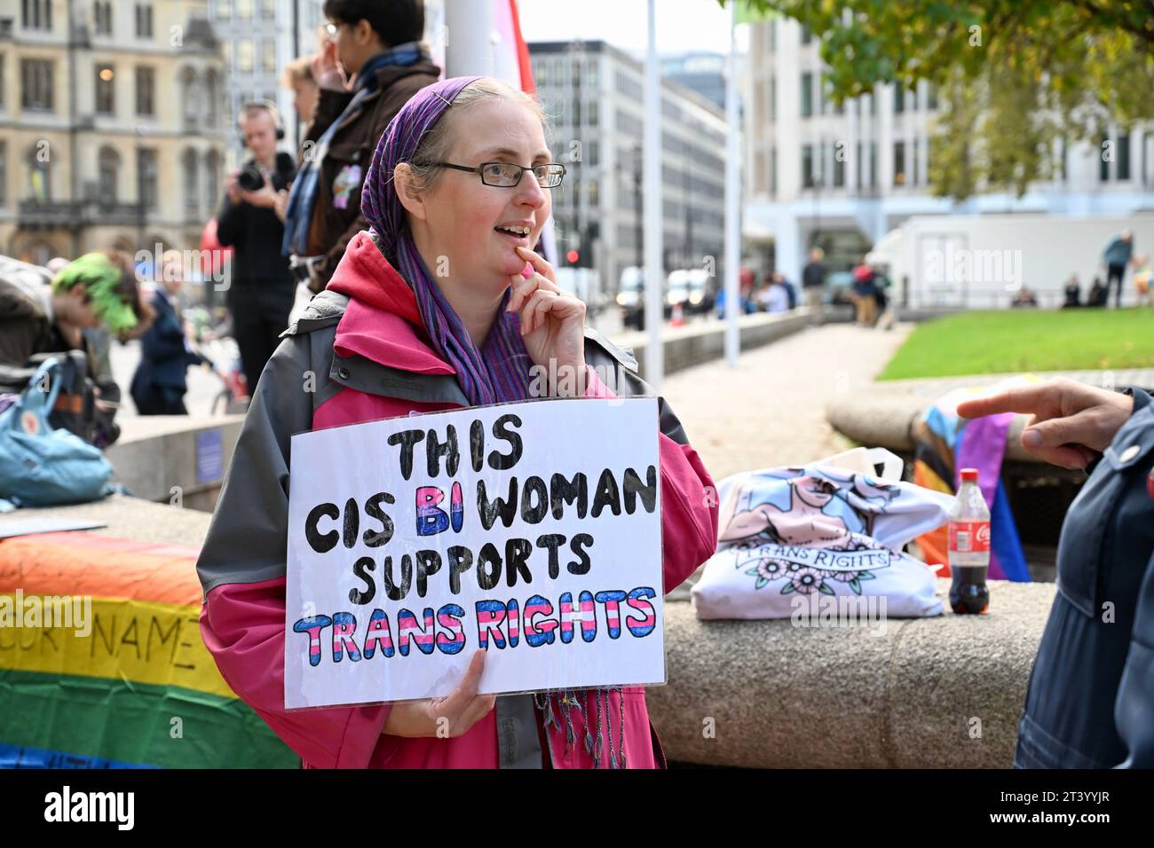 London, UK. 27/10/2023, Members of the trans community showed ...