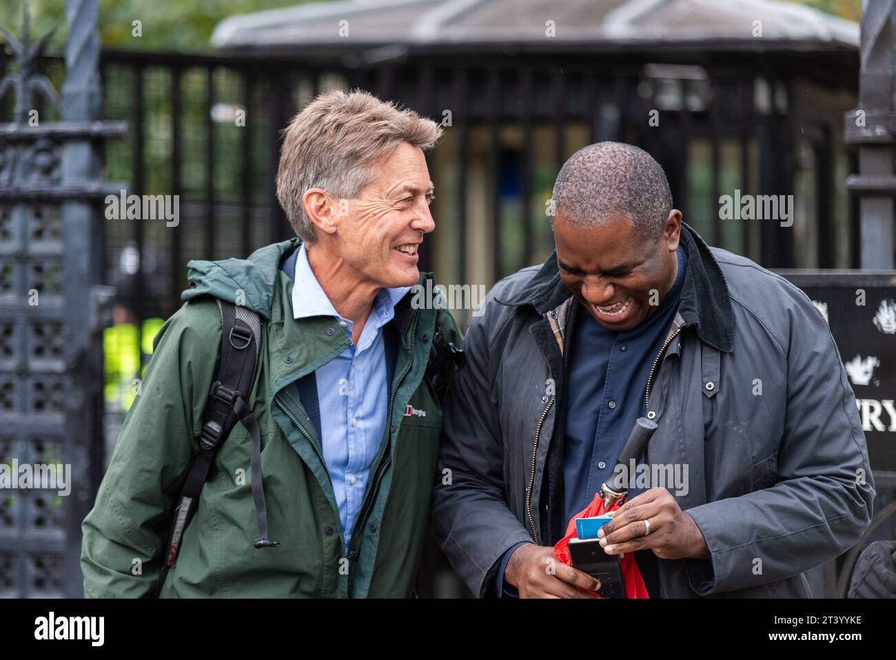 MP Ben Bradshaw and MP David Lammy outside the Houses of Parliament ...
