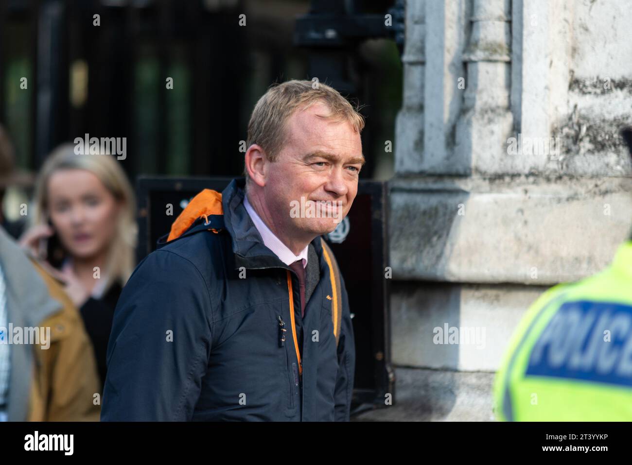 Tim Farron MP, Liberal Democrats member of Parliament, leaving the ...