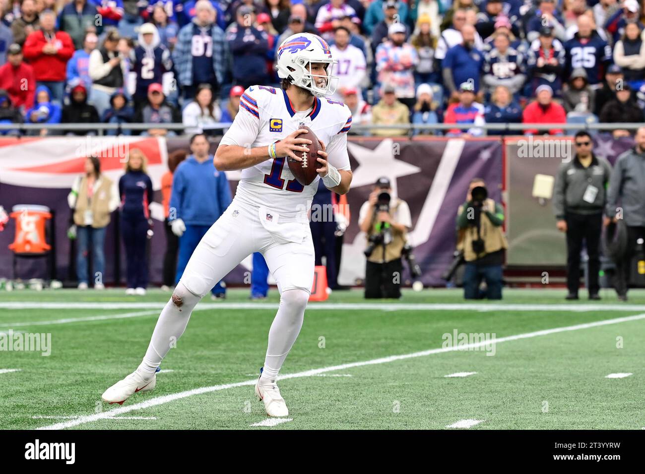 Oct 22, 2023; Buffalo Bills quarterback Josh Allen (17) looks to pass ...