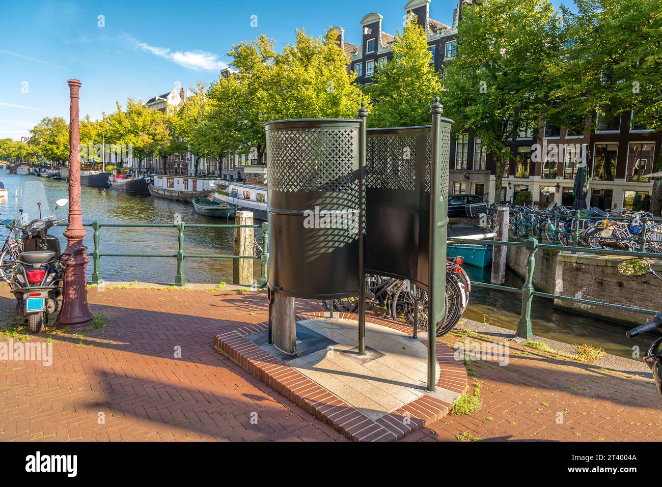 Amsterdam open air pissoir urinals. Public toilet for men along the ...