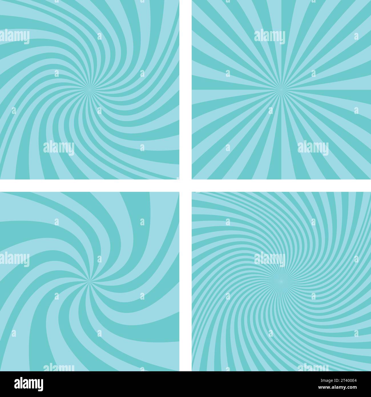 Cyan color spiral background design set Royalty Free Vector Stock ...