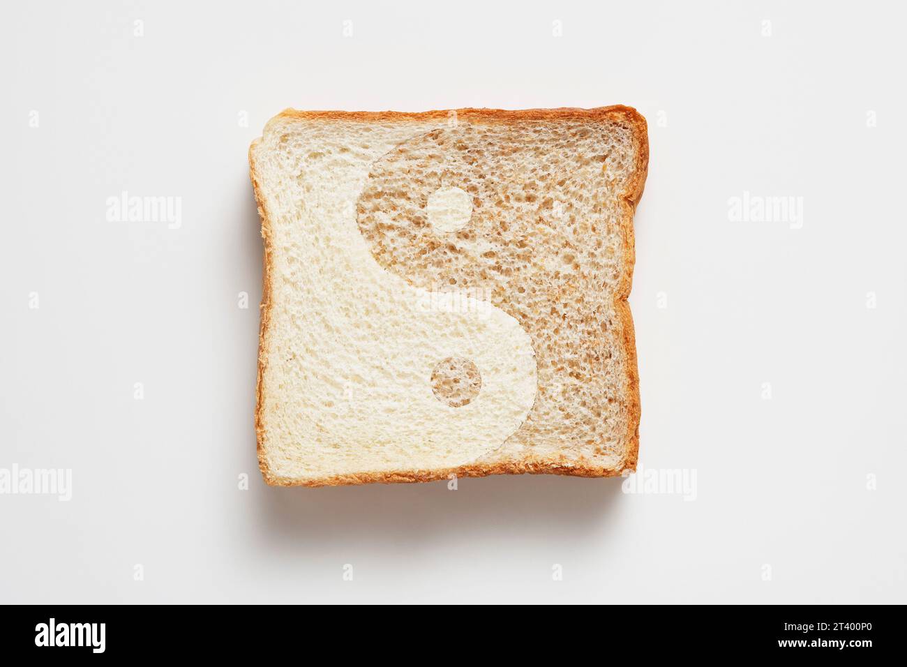 White and whole wheat bread slice forming yin yang symbol Stock Photo ...