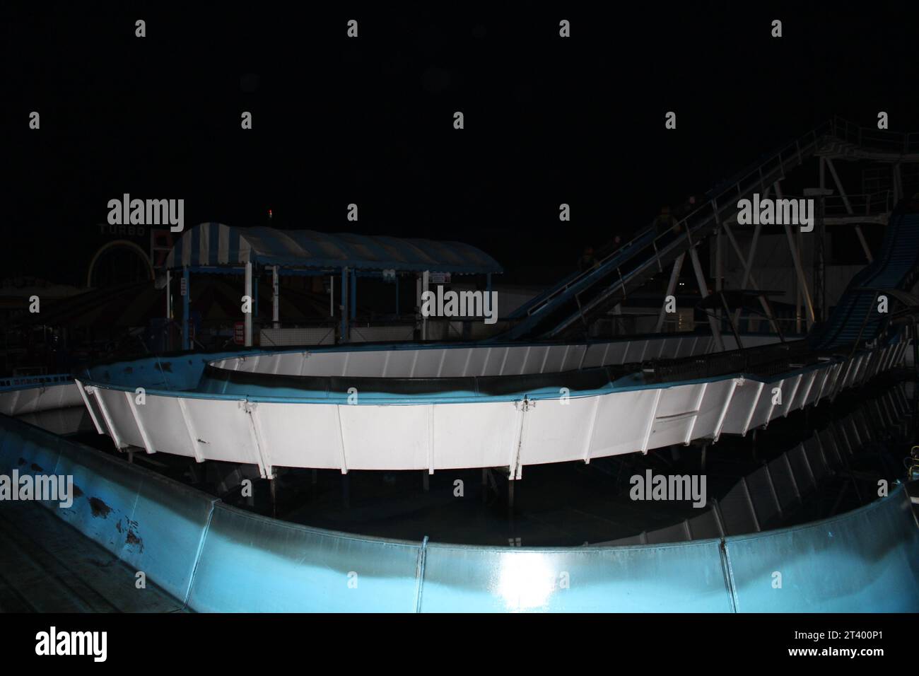 Slide on Brighton Palace Pier at Night. Concept for creepy, haunted ...
