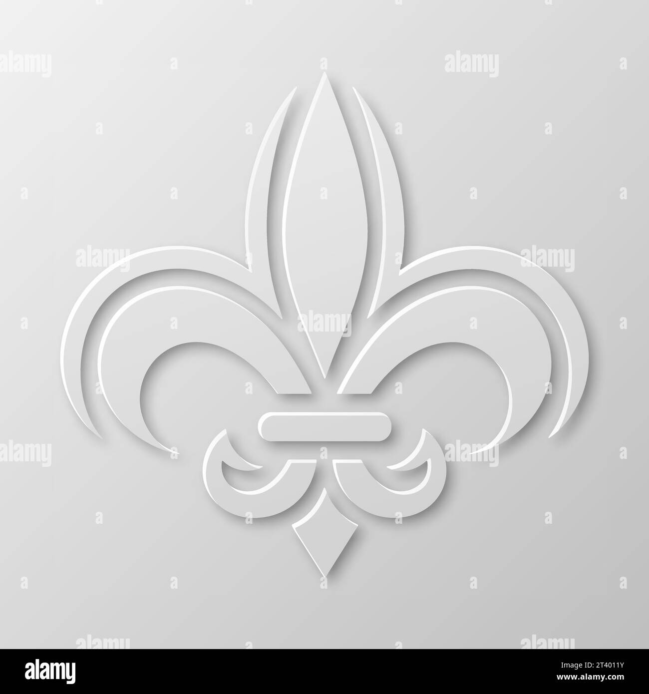 Vector Realistic Paper 3d Fleur De Lis Closeup on White Background ...