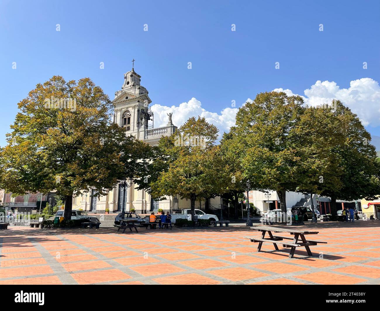 Italy, Sicily, Catania, Milo, Statue of Franco Battiato and Lucio Dalla ...