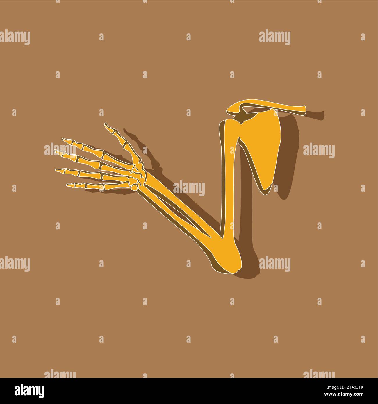 Shoulder joint paper sticker on stylish background Stock Vector Image ...