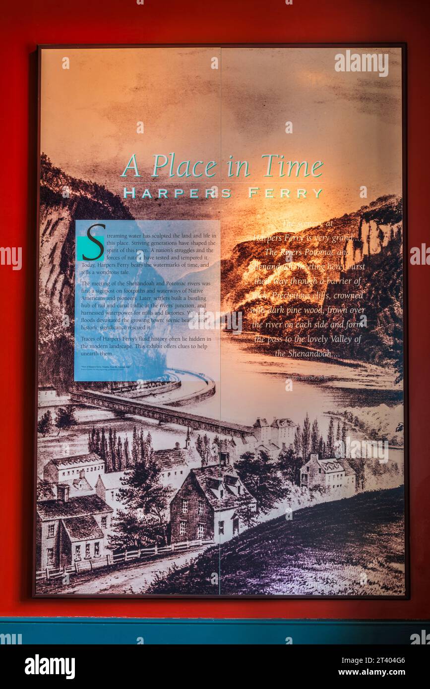 Interpretive sign, Harpers Ferry National Historic Park, West Virginia ...