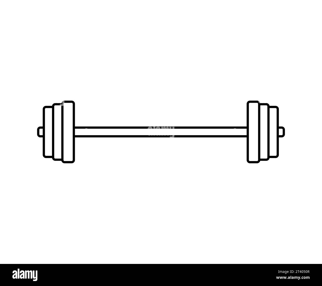 Vector flat outline barbell isolated on white background Stock Vector ...