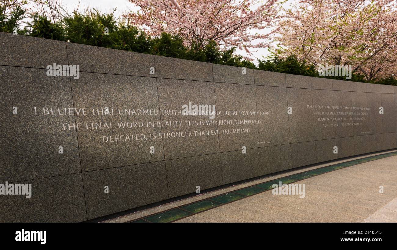 Inscription at the Martin Luther King, Jr Monument, Washington, DC USA ...