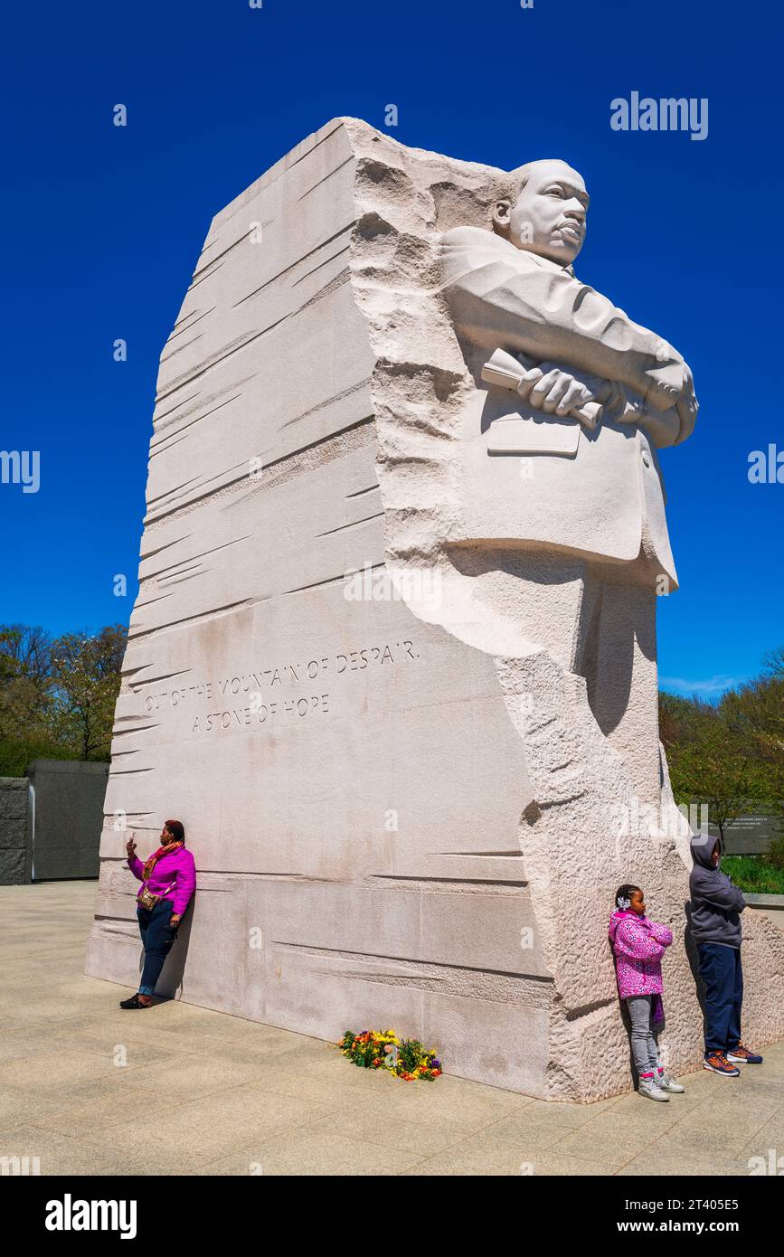 Visitors at the Martin Luther King, Jr Monument, Washington, DC USA ...