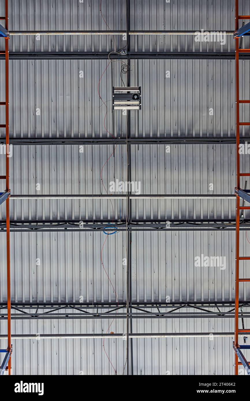 A view of the ceiling in a cold-storage (industrial refrigeration ...