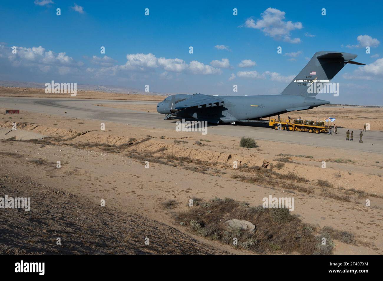Nevatim Base, Israel. 15th Oct, 2023. U.S. Air Force Airmen assigned to ...