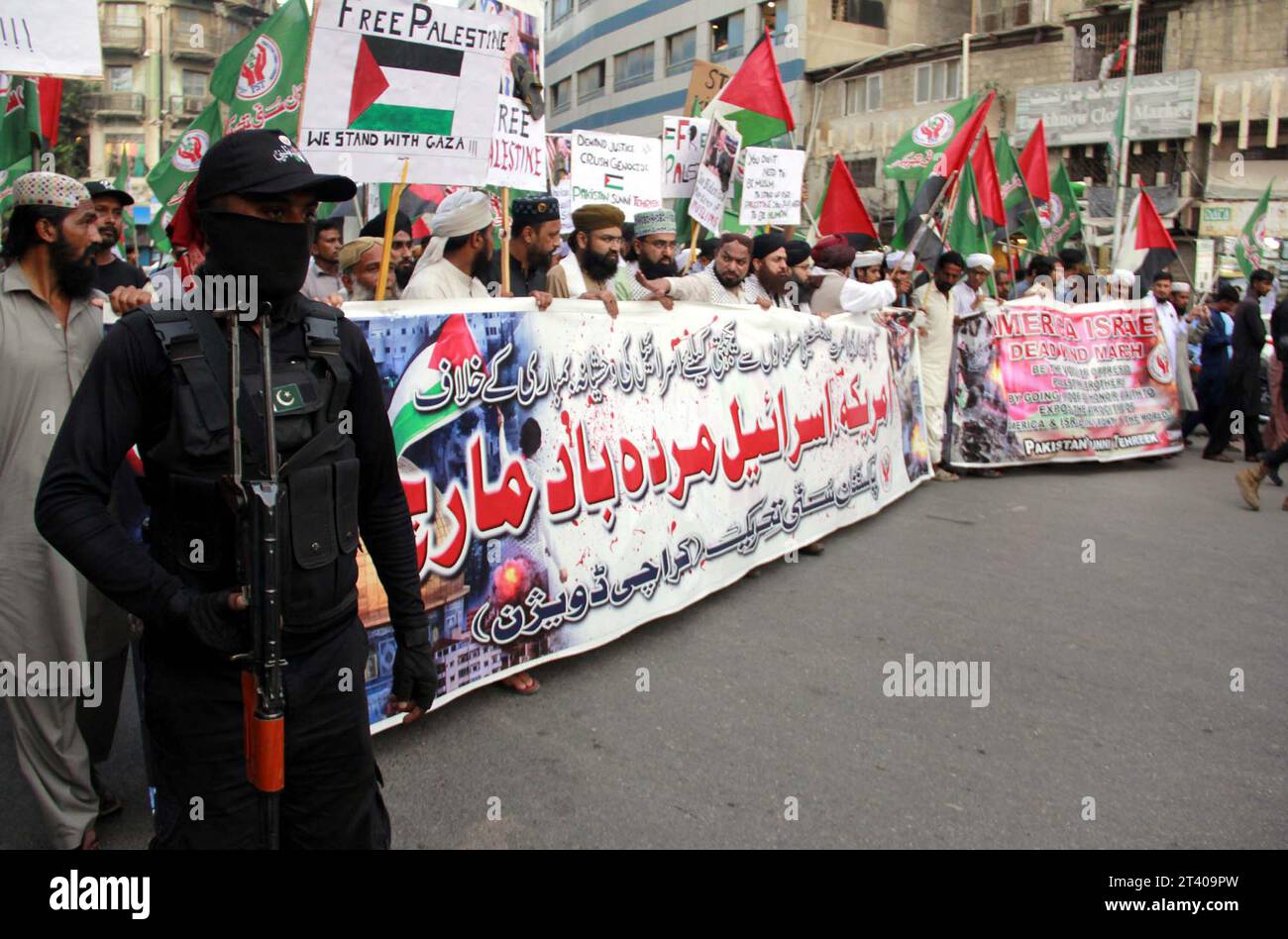 Activists of Sunni Tehreek are holding protest rally against Israeli ...