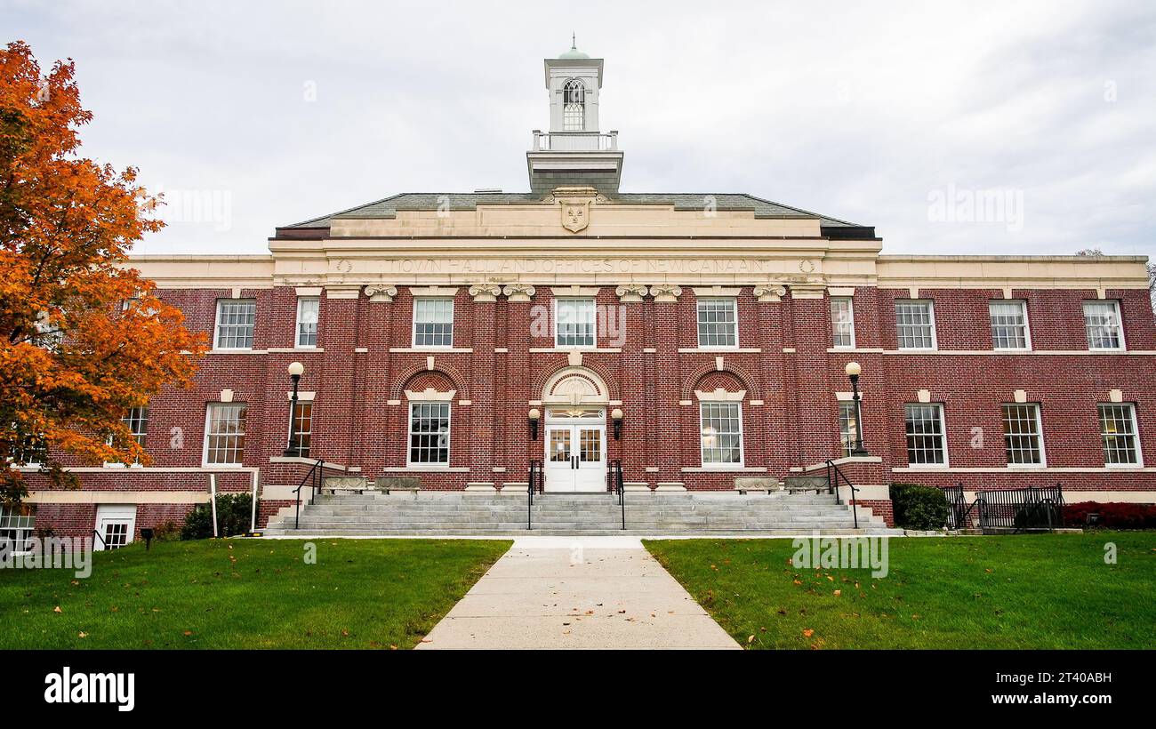 NEW CANAAN, CT, USA - OCTOBER 27, 2023: New Canaan Town Hall building ...