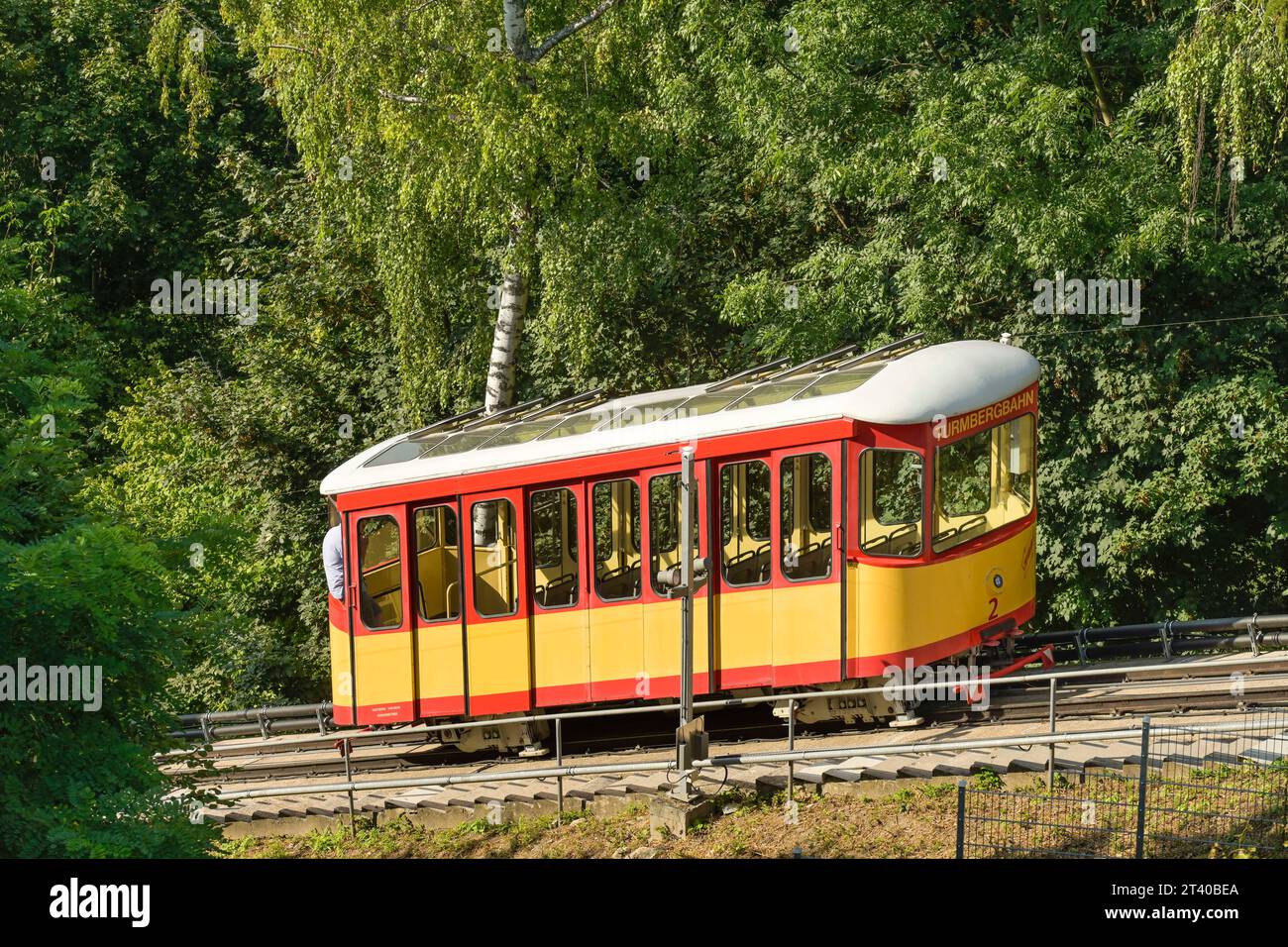Standseilbahn Turmbergbahn der VBK Verkehrsbetriebe Karlsruhe, Turmberg ...