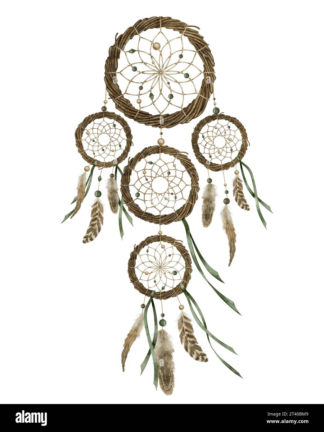 Dreamcatcher on isolated background. Watercolor illustration of Dream ...