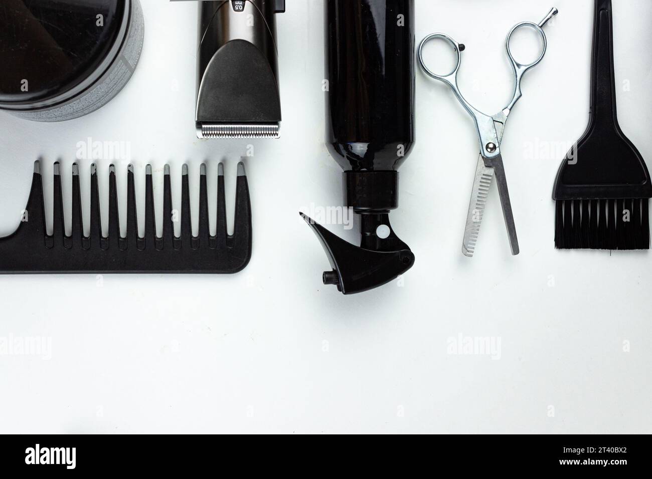 Set hairdresser's accessories on white background. Professional ...