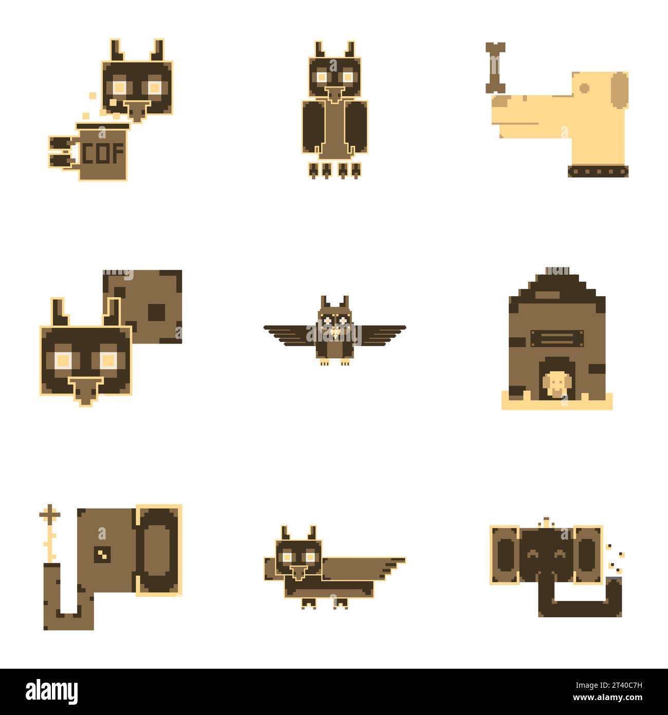 8 bit animals Stock Vector Images - Alamy