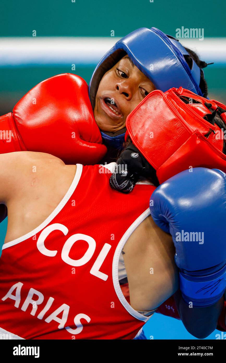 Santiago, Chile. 27th Oct, 2023. SANTIAGO, CHILE - OCTOBER 27: Brazilian Tatiana Regina de Jesus ...