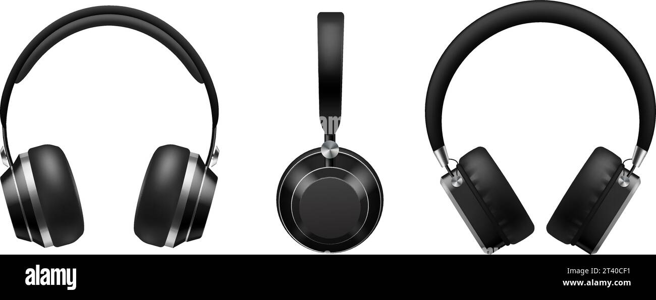 White headphones side view Stock Vector Images - Alamy