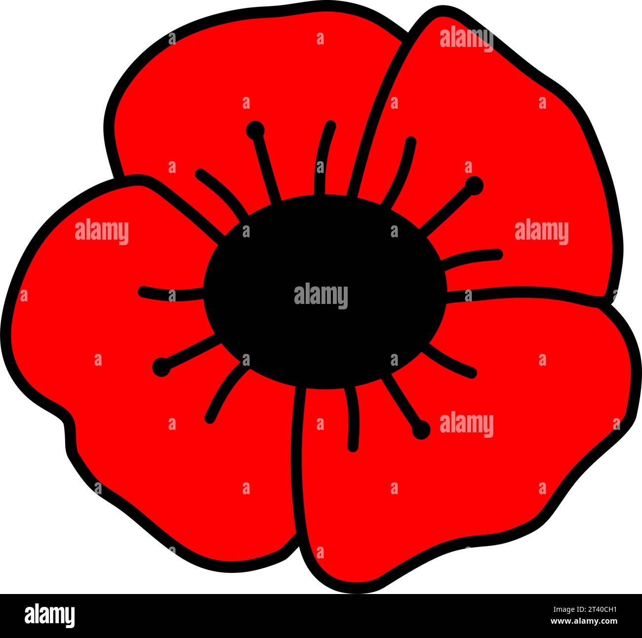 The remembrance poppy - poppy appeal. Poppy design isolated on white ...