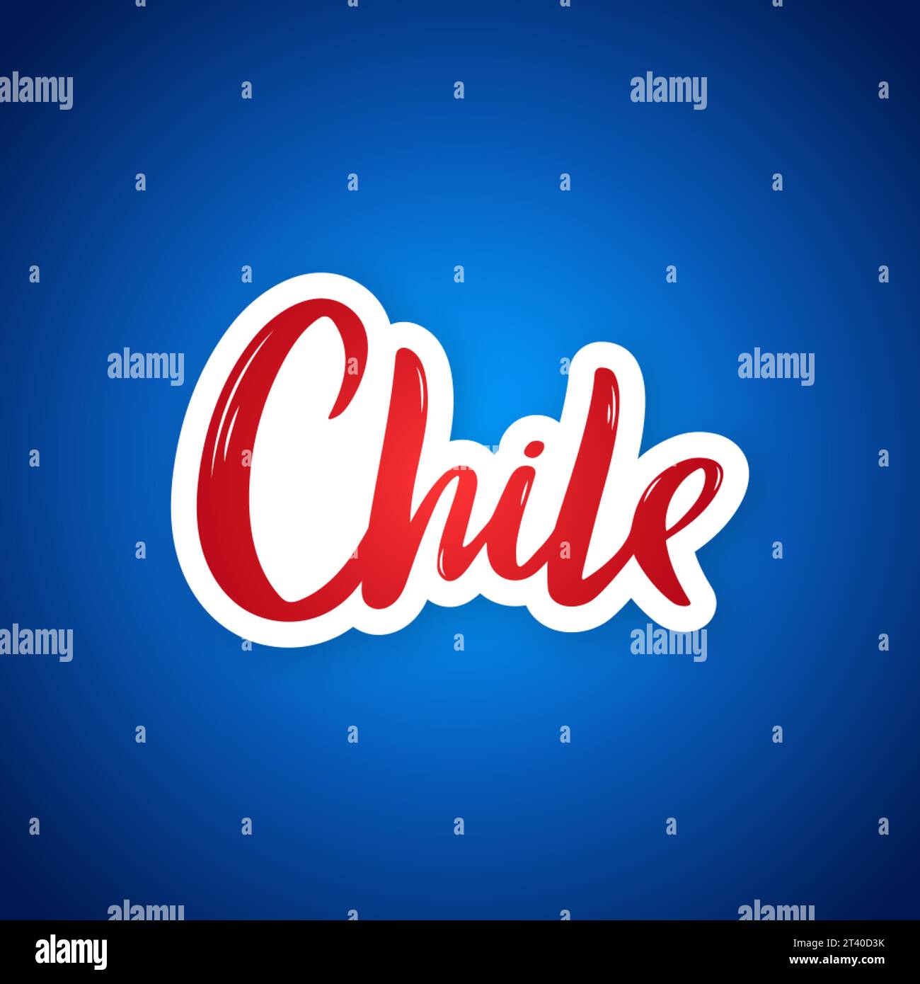 Chile - hand drawn lettering phrase. Sticker with lettering in paper ...