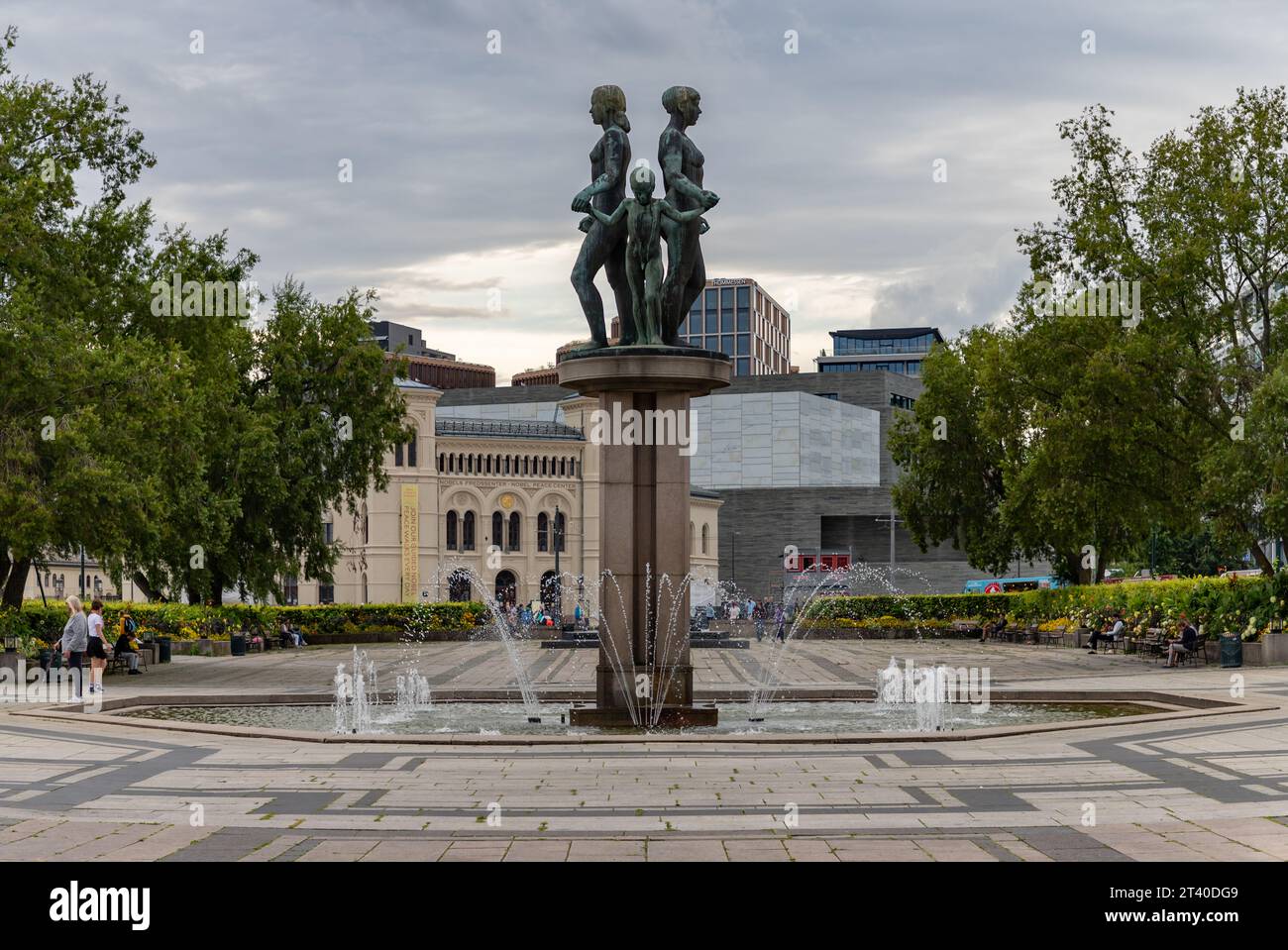 A picture lof the City Hall Square of Oslo Stock Photo - Alamy