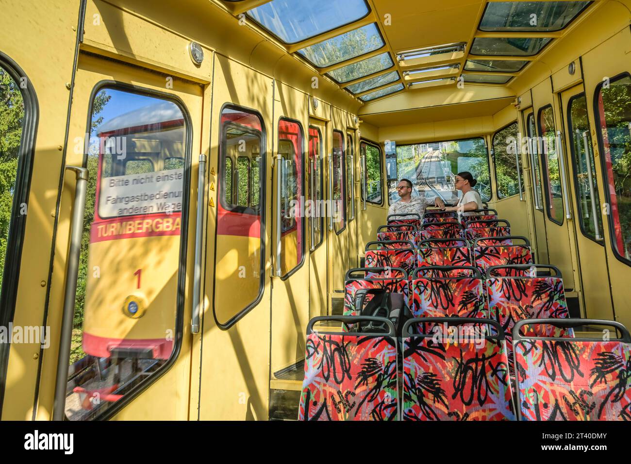 Standseilbahn Turmbergbahn der VBK Verkehrsbetriebe Karlsruhe, Turmberg, Durlach, Karlsruhe ...