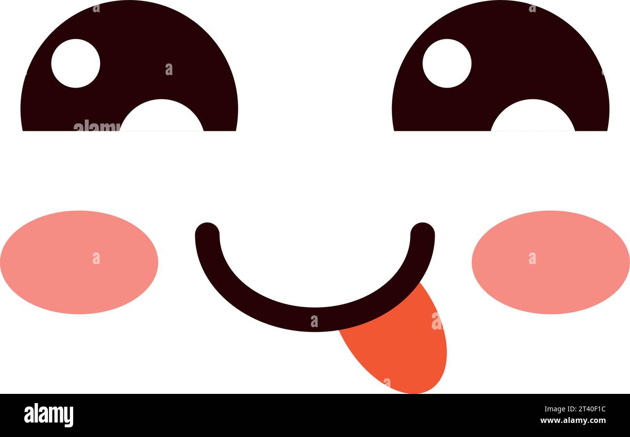 Yummy face. Delicious feeling kawaii style emoji isolated on white ...