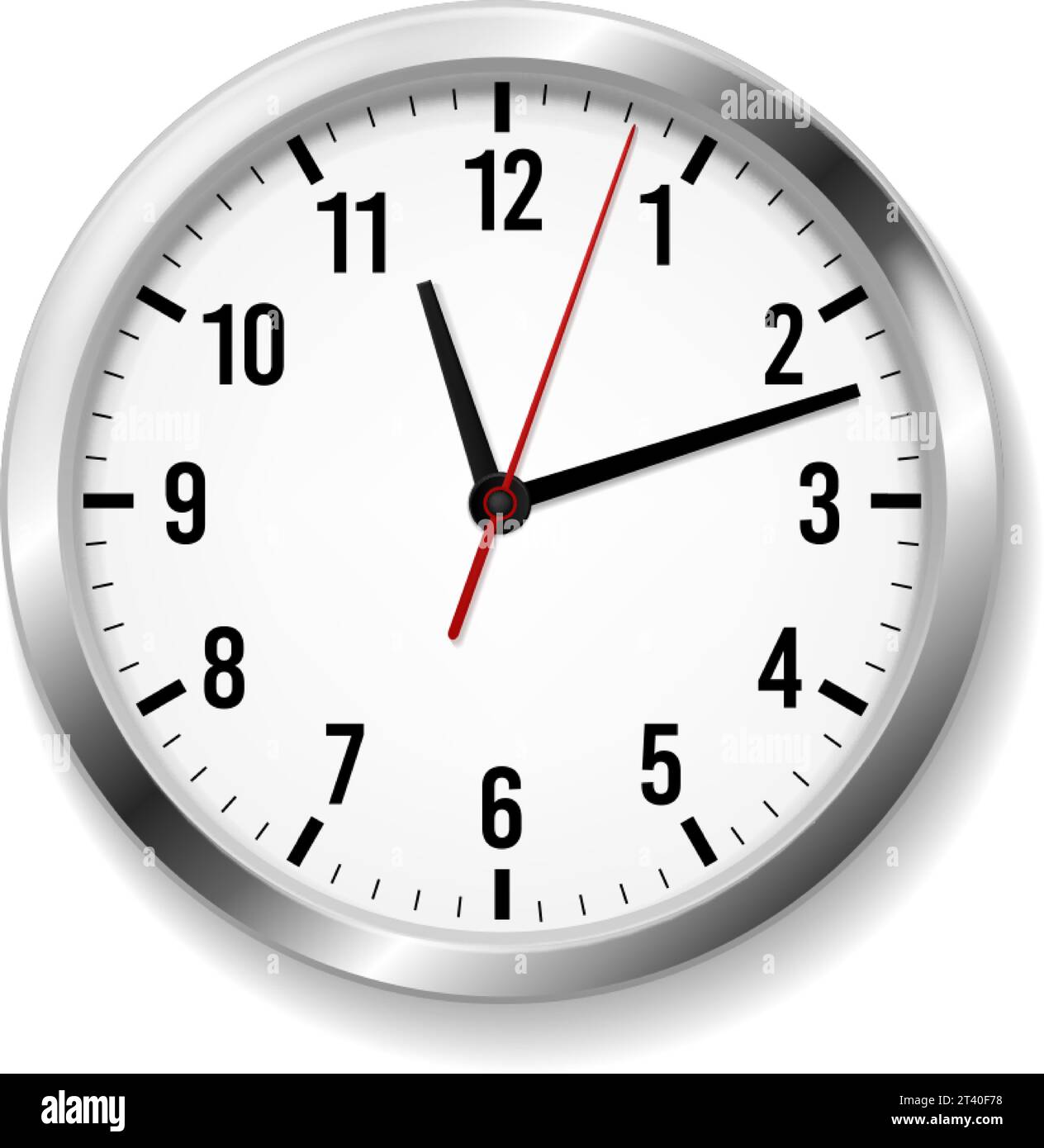 Office realistic clock. Wall round watches with time arrows and clock ...