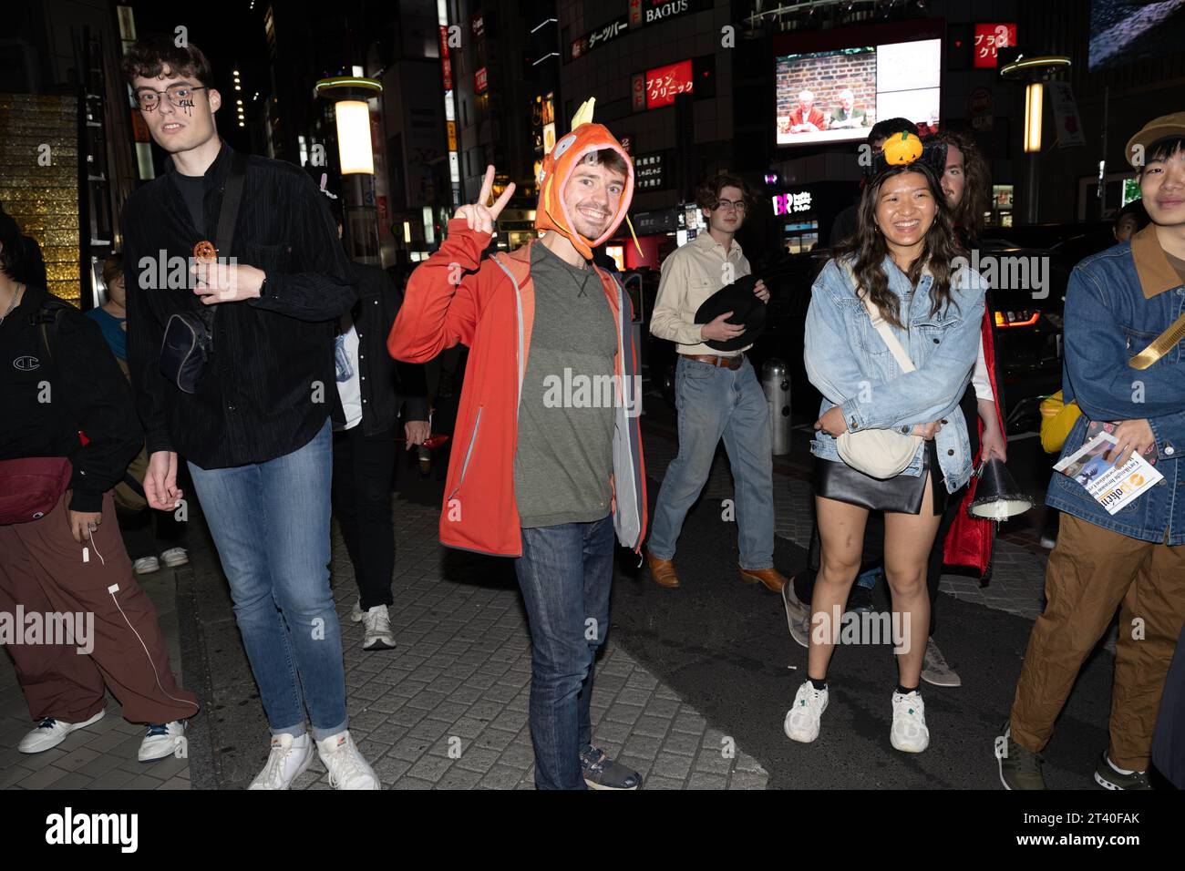 Tokyo, Japan. 27th Oct, 2023. Revelers dressed up as Magikarp celebrate ...