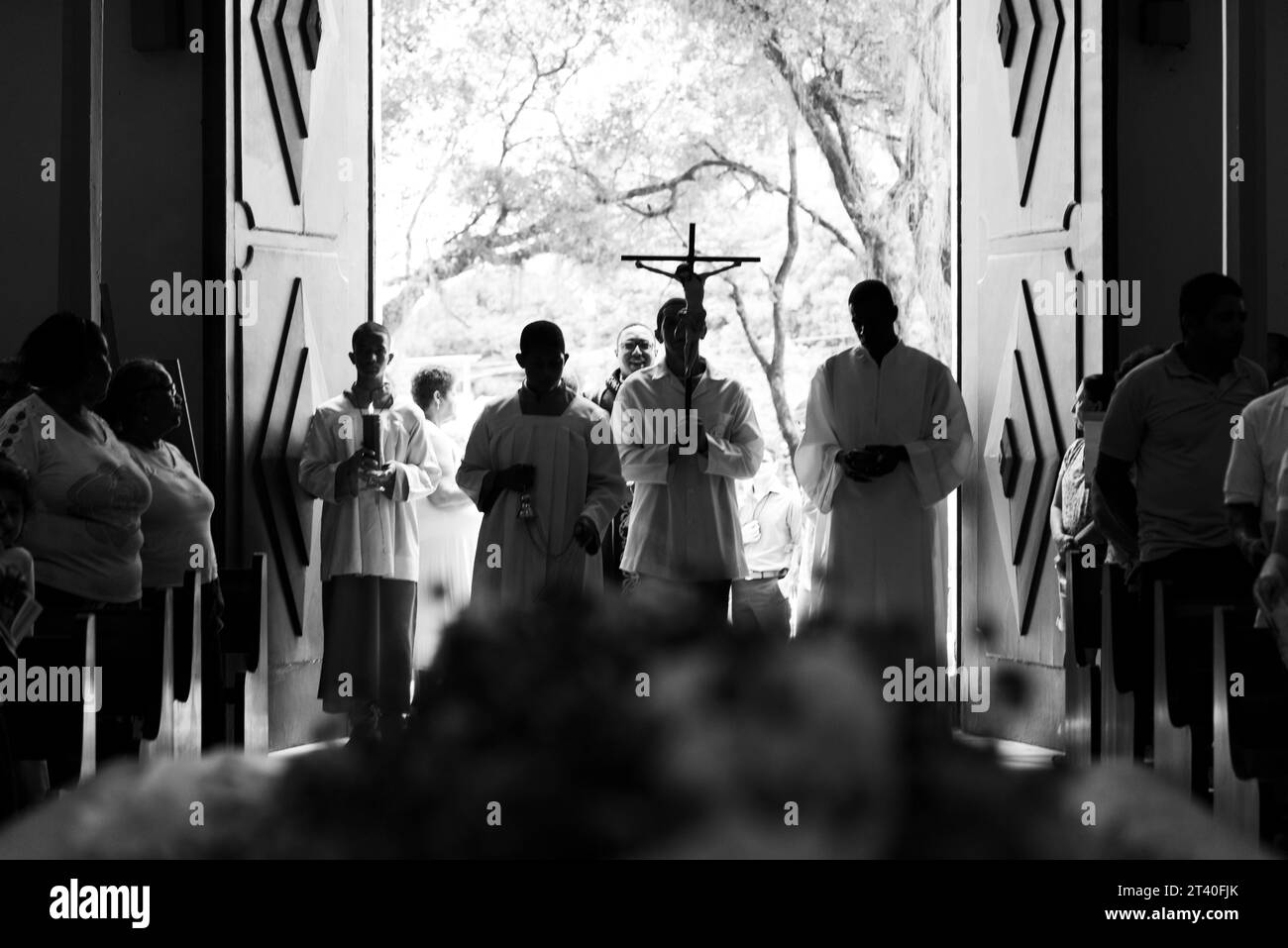 Salvador, Bahia, Brazil - November 2, 2018: Black and white photo of ...