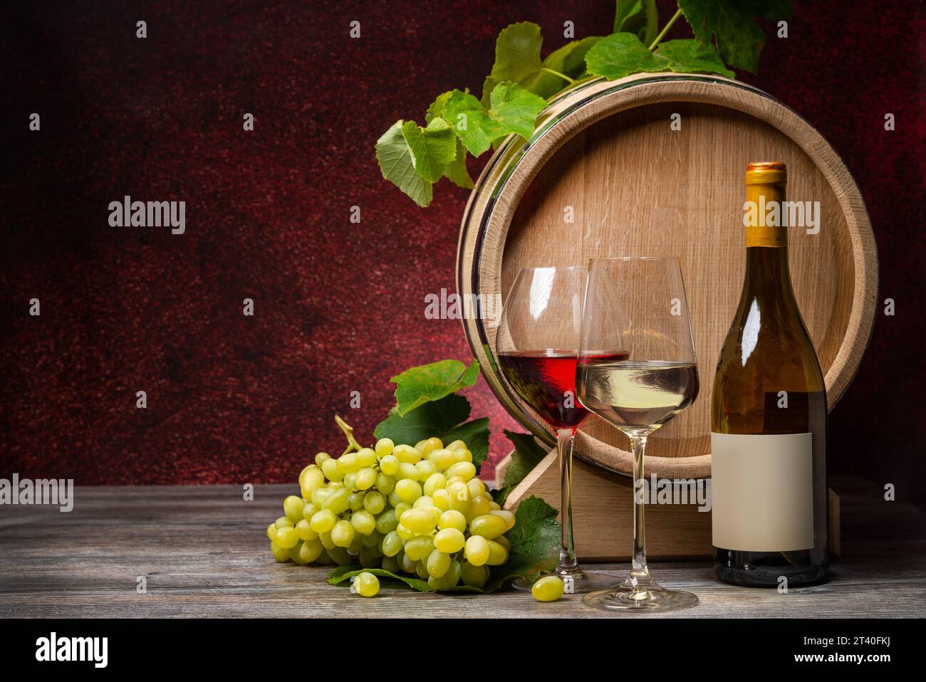 Wine background, glass of red and white wine in cellar Stock Photo - Alamy
