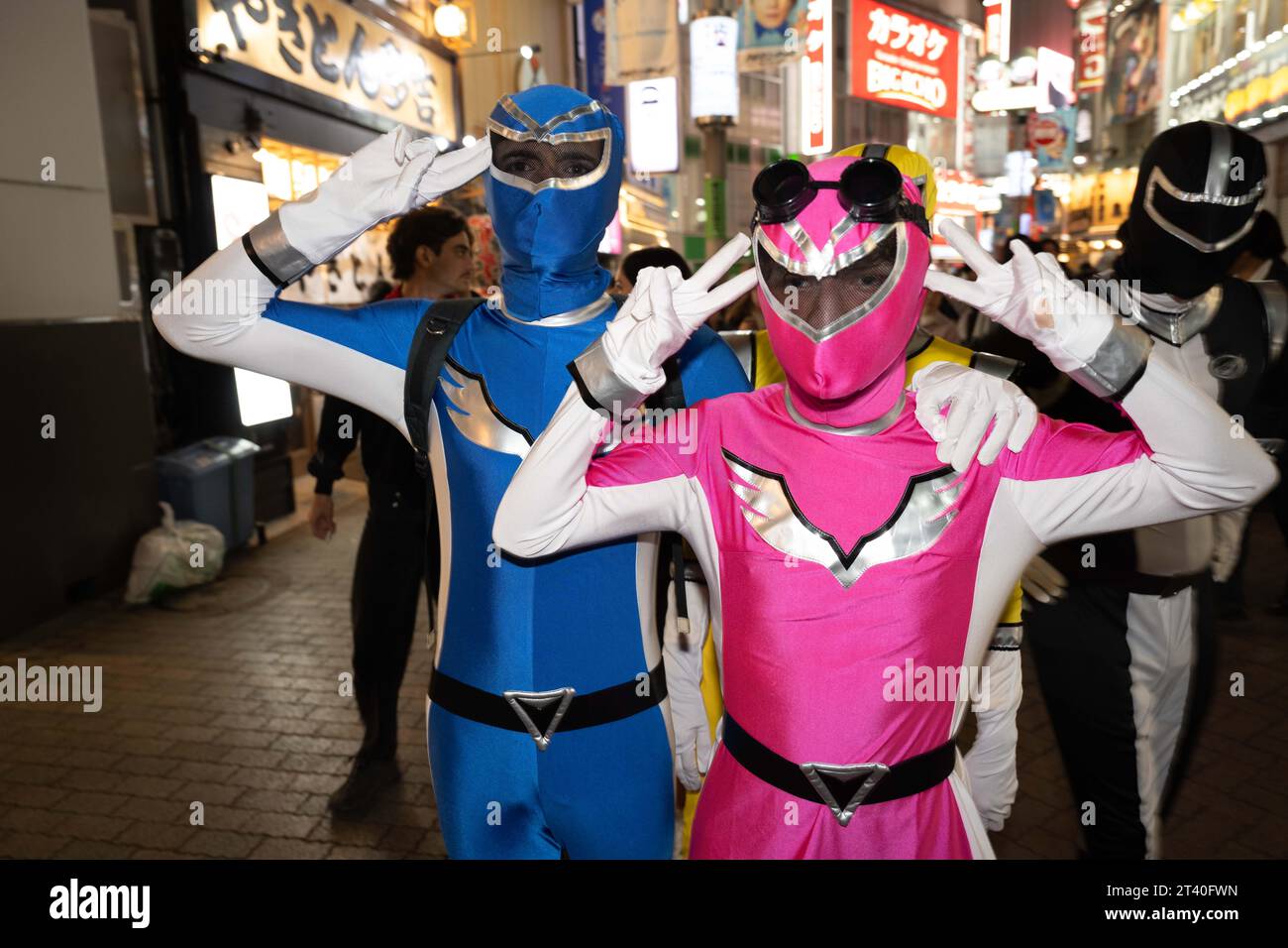 Tokyo, Japan. 27th Oct, 2023. Tokyoites in Power Rangers costumes ...