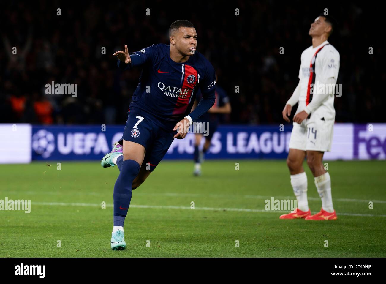 Kylian Mbappe of Paris Saint-Germain FC celebrates after scoring a goal ...