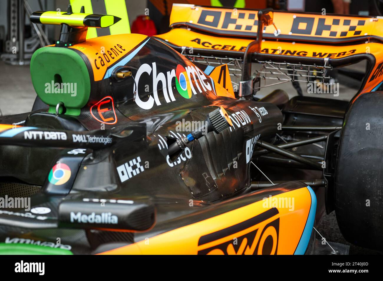 McLaren F1 Team MCL60, mechanical detail of engine cover during the ...