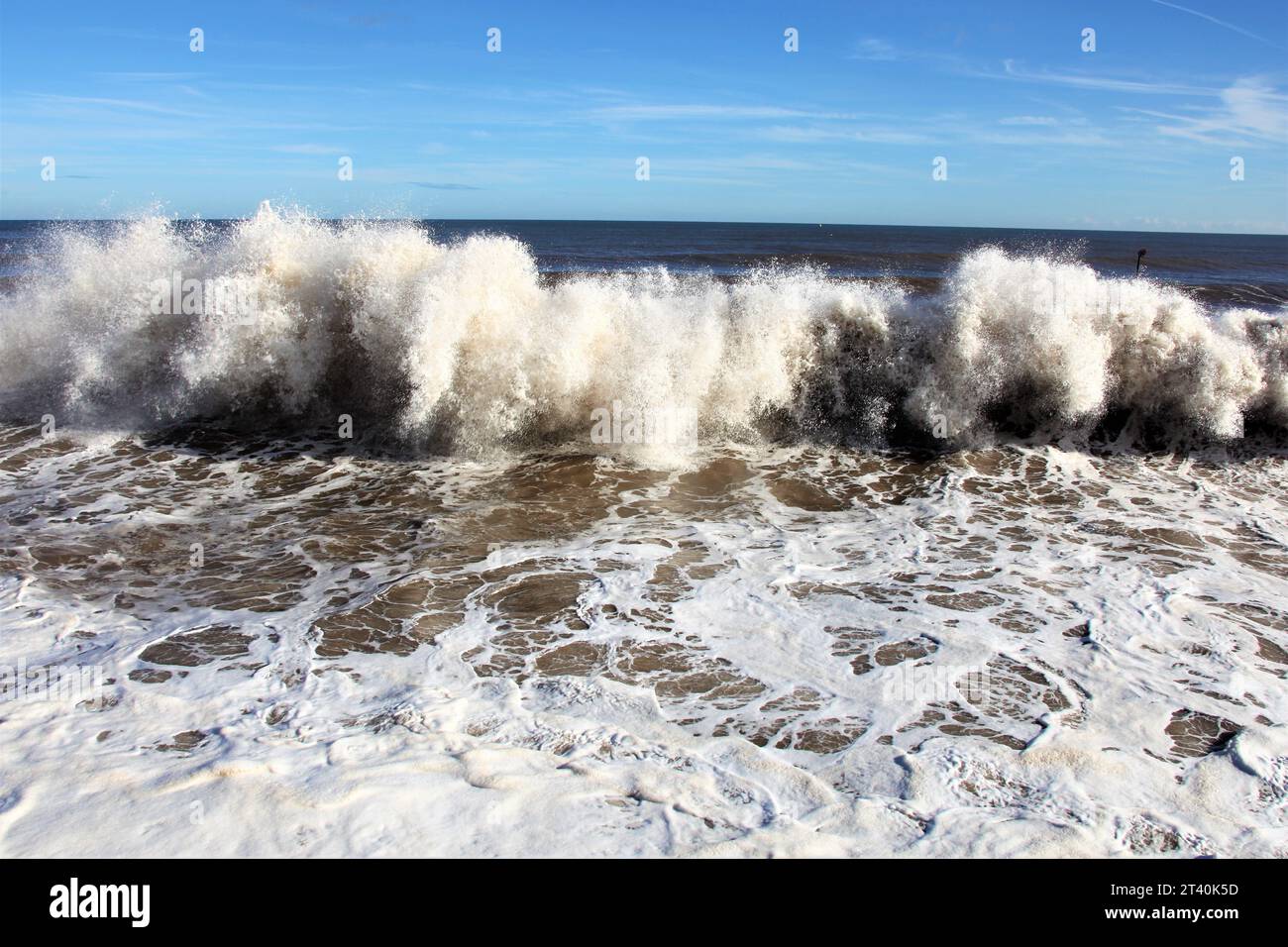 A Storm Wave on the Beach Stock Photo - Alamy