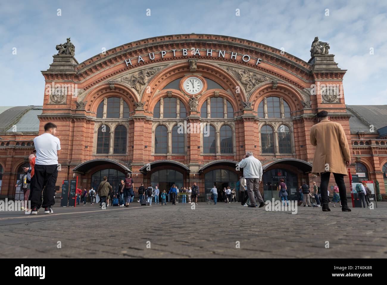 Bremen, Germany - October 2, 2023 - Bremen main station, facade with ...