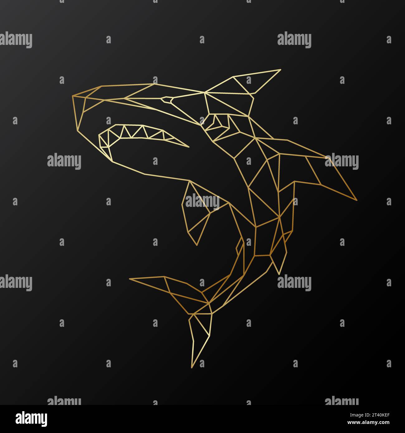Golden shark logo Stock Vector Images - Alamy